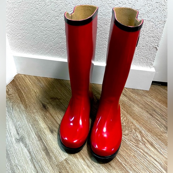 Shoes | Red Rain Boots | Poshmark